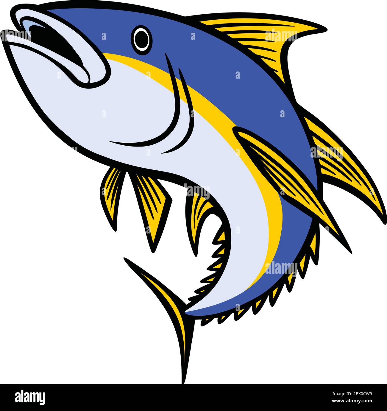 Yellow Fin Tuna- An Illustration of a Yellow Fin Tuna Stock Vector ...