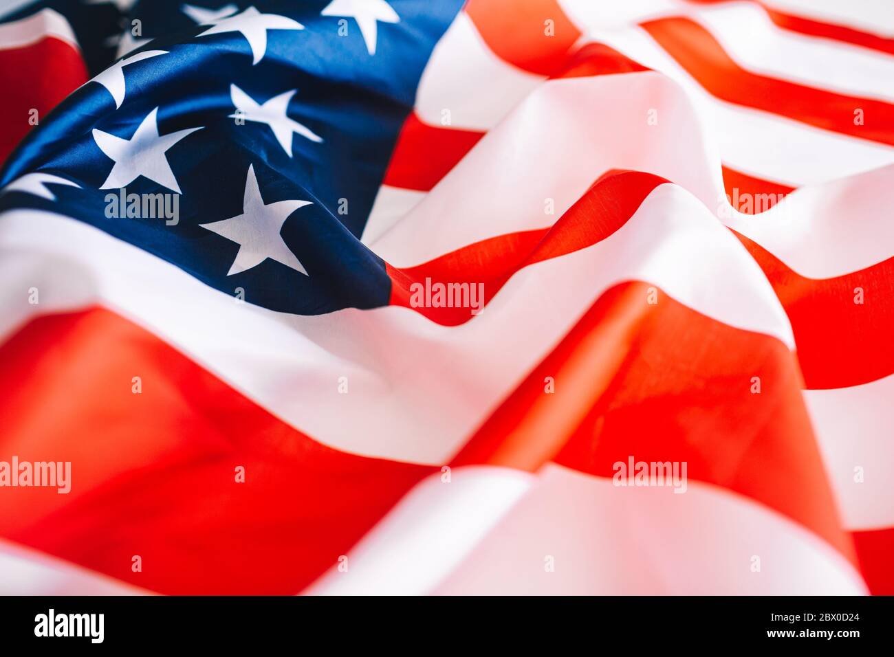 Closeup of ruffled American flag. Background texture Stock Photo - Alamy