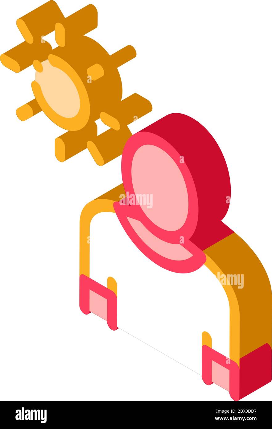 Sun Exposure for Man isometric icon vector illustration Stock Vector ...
