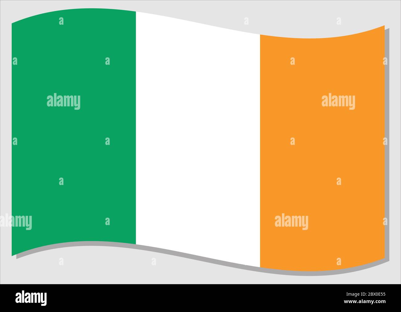 Waving flag of Ireland vector graphic. Waving Irish flag illustration ...