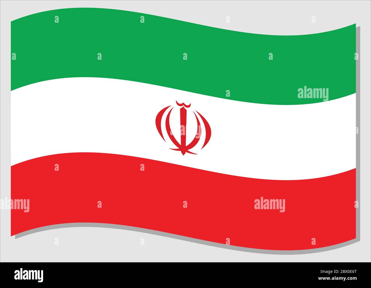 Waving flag of Iran vector graphic. Waving Iranian flag illustration ...