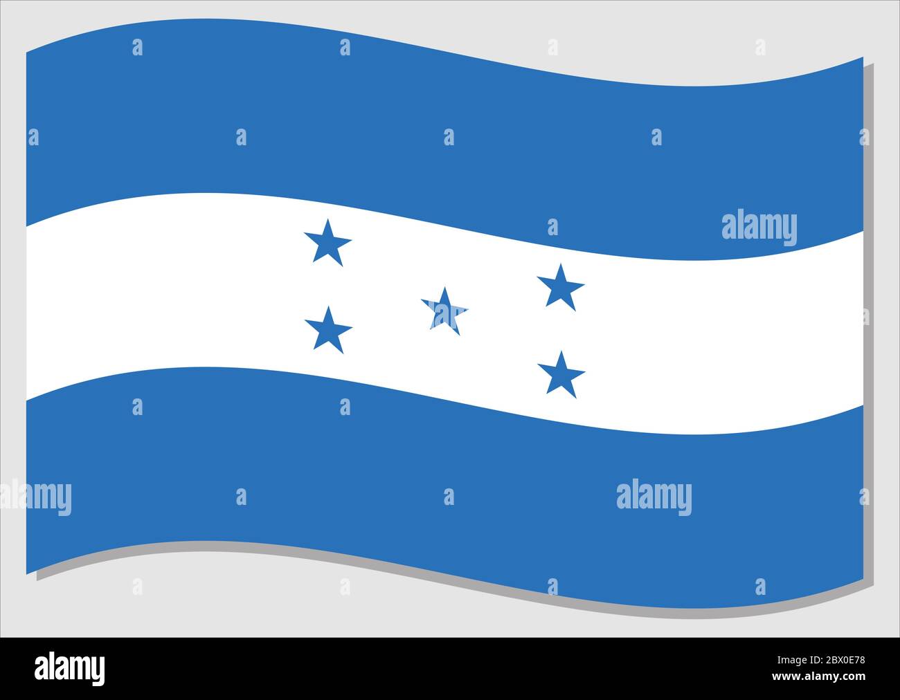 Waving flag of Honduras vector graphic. Waving Honduran flag ...