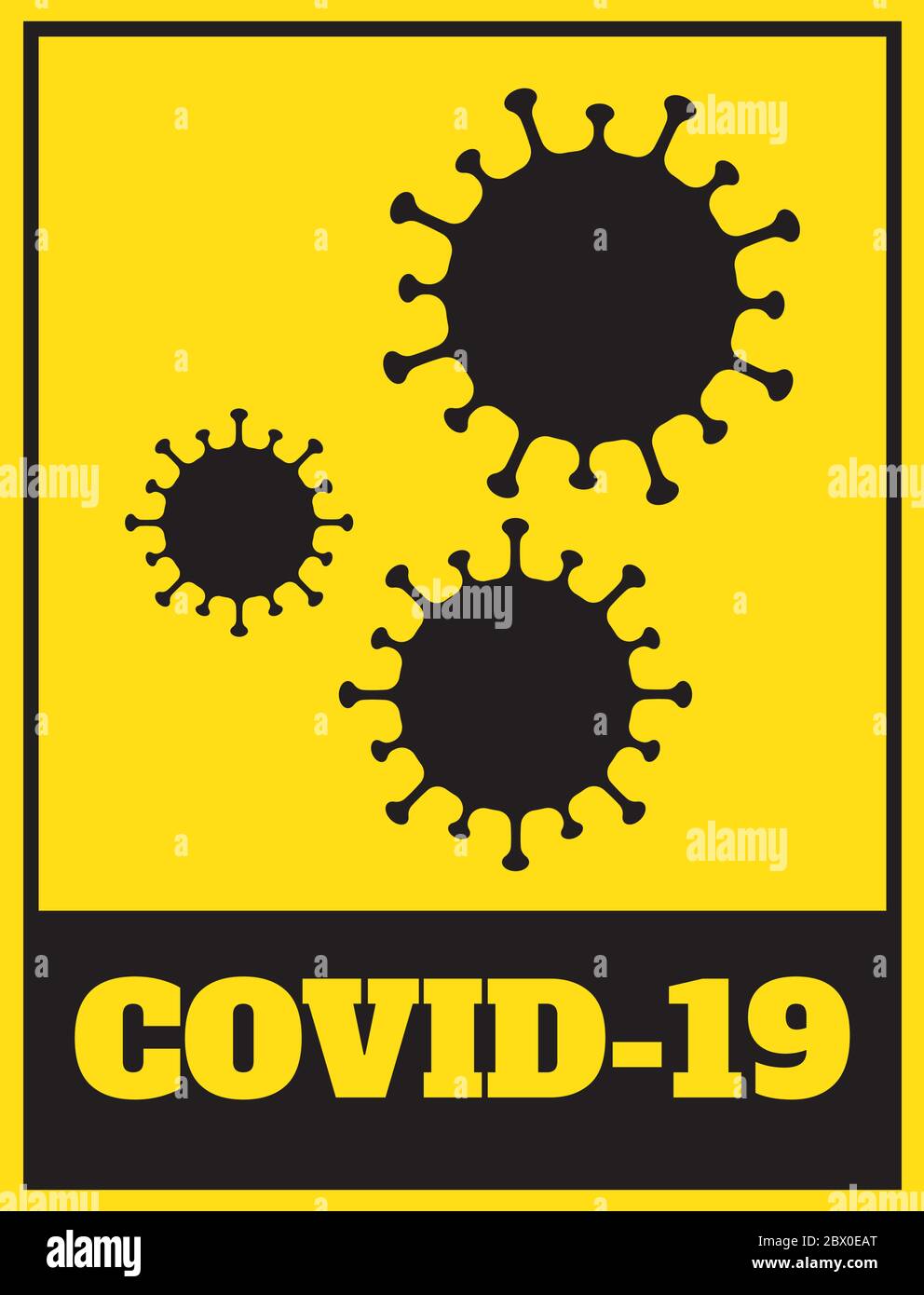 Alert danger signage COVID19 corona virus outbreak biohazard, vector ...