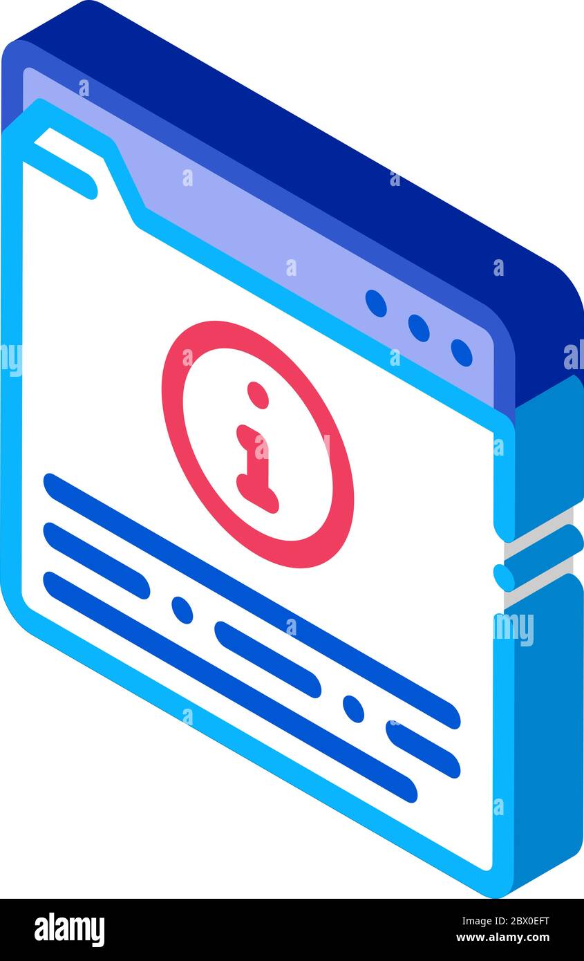 Information Folder isometric icon vector illustration Stock Vector ...