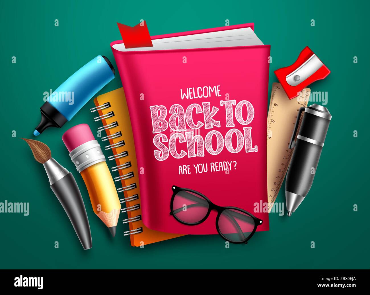 Back to school vector design. Welcome back to school text with colorful ...