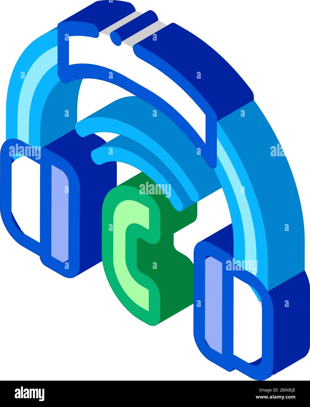 Voip System Headphones isometric icon vector illustration Stock Vector ...