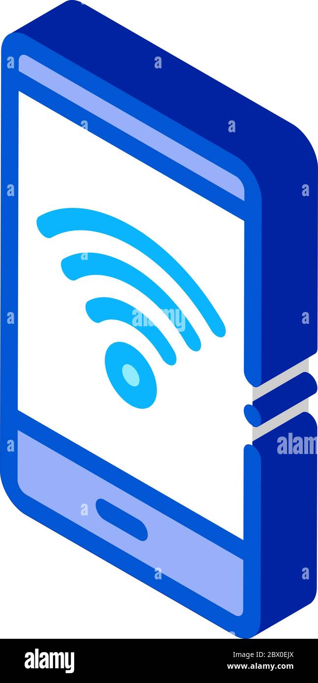 Smartphone Wi-Fi Connection isometric icon vector illustration Stock ...