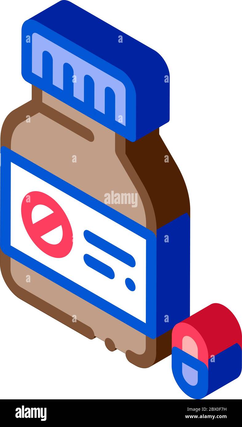 Dead Pill Bottle isometric icon vector illustration Stock Vector Image ...