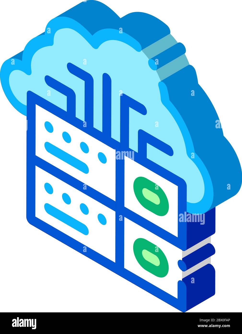 Voip Cloud Digital System isometric icon vector illustration Stock ...