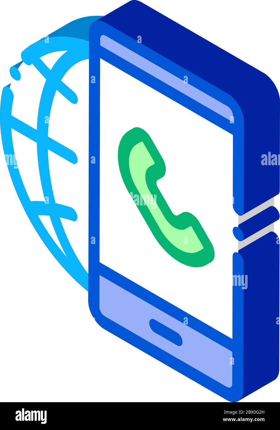 Voip Smartphone Internet Connection isometric icon vector illustration ...