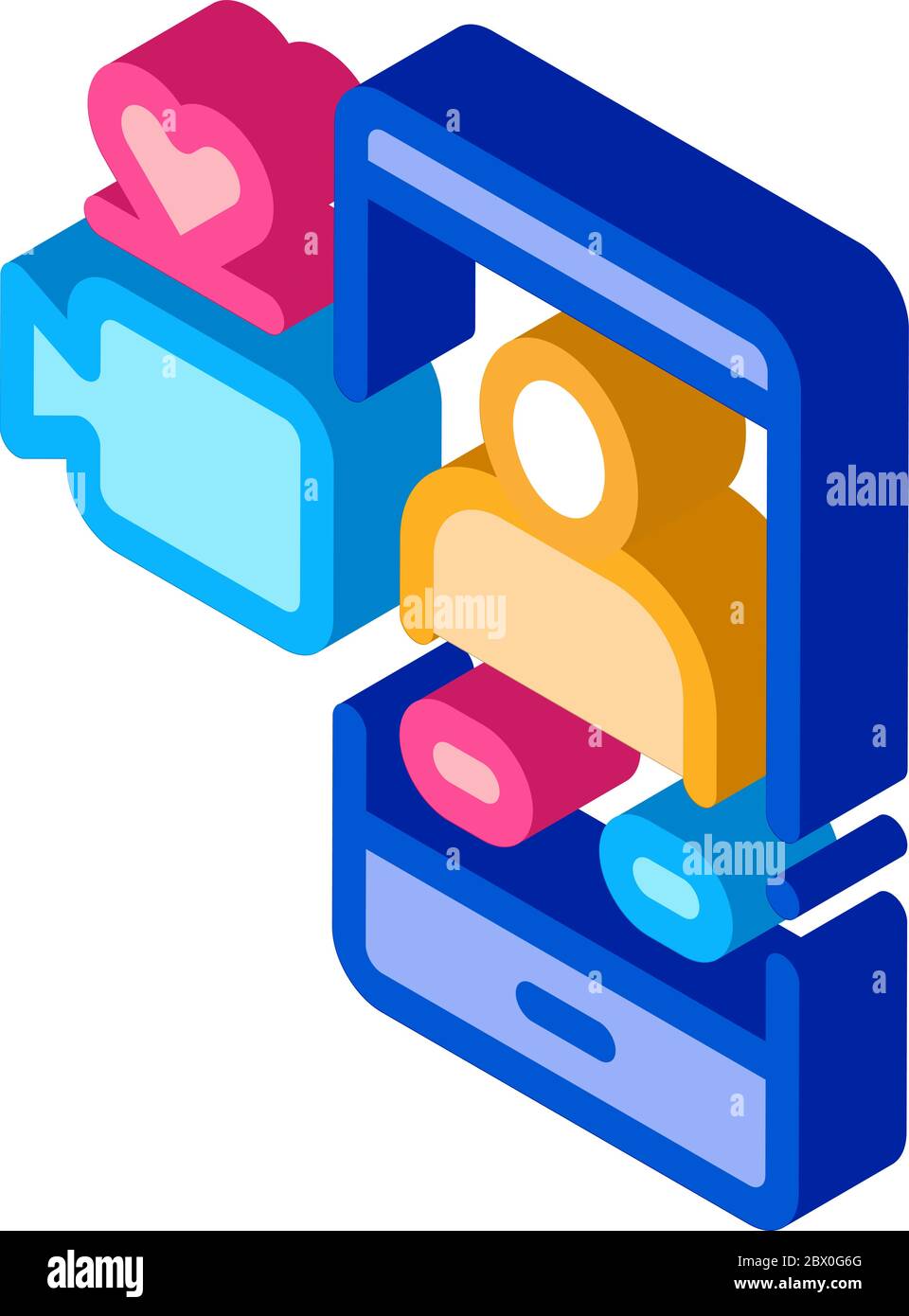 Romantic Video Calling isometric icon vector illustration Stock Vector ...