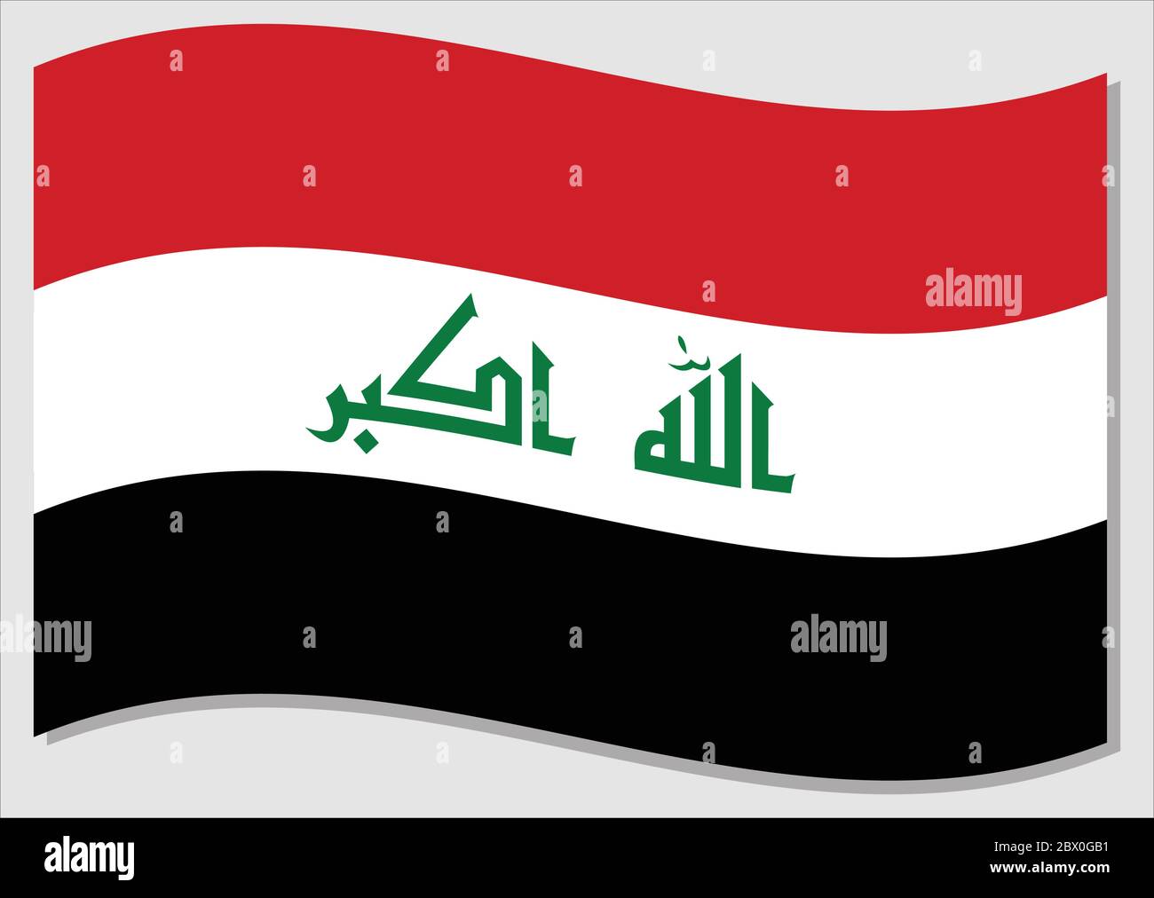 Waving flag of Iraq vector graphic. Waving Iraqi flag illustration ...