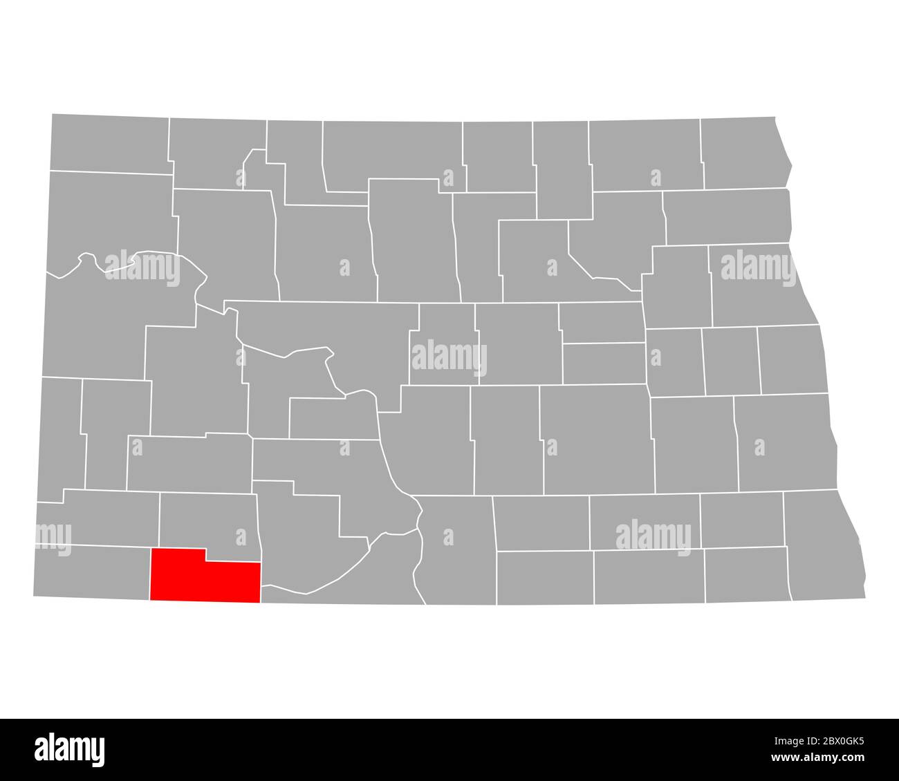 Map of Adams in North Dakota Stock Photo - Alamy