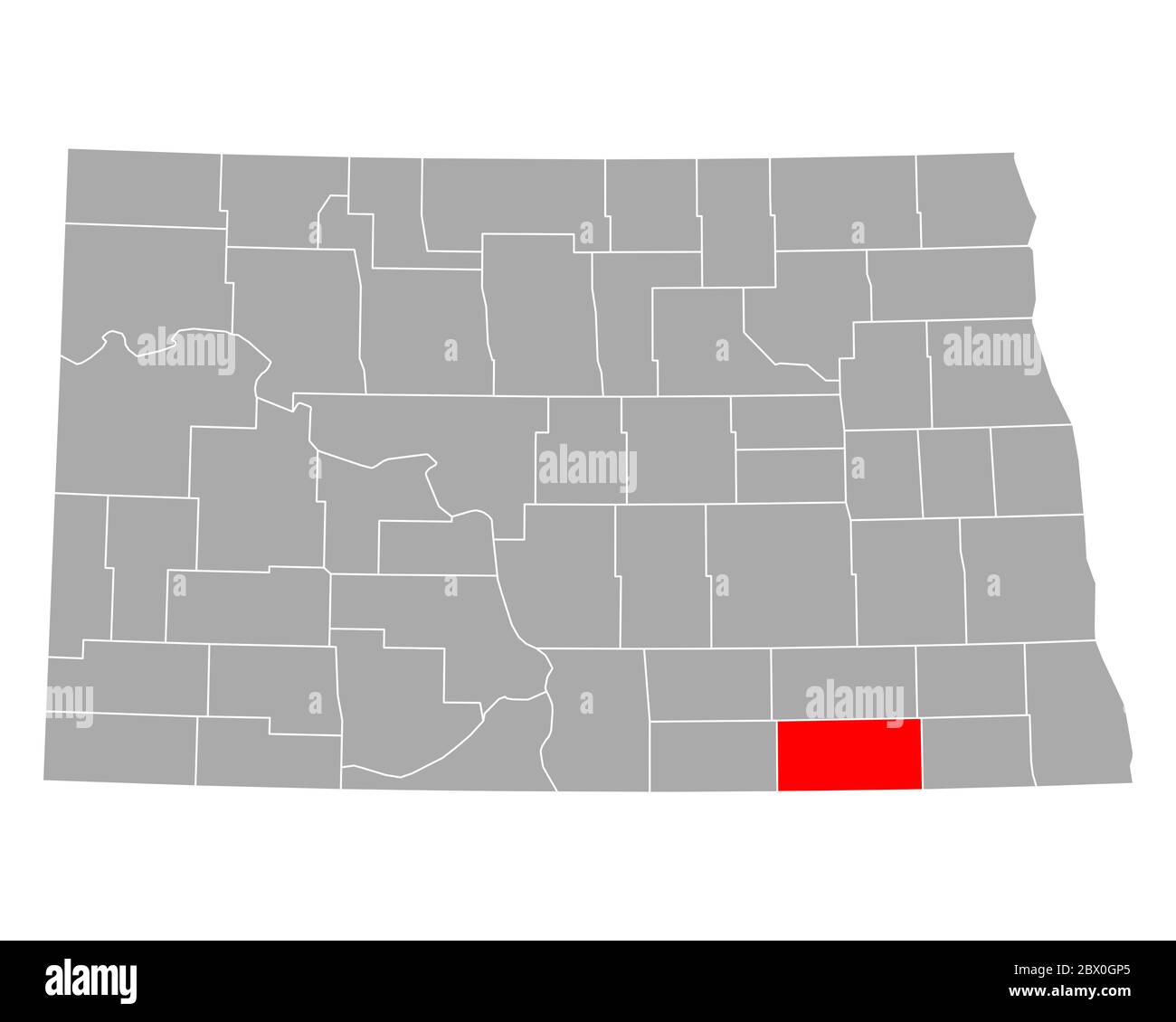 Map of Dickey in North Dakota Stock Photo - Alamy
