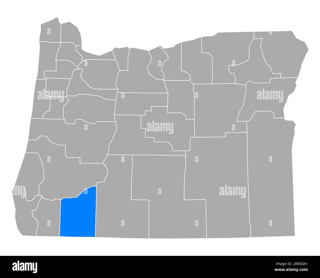 Map of Jackson in Oregon Stock Photo - Alamy