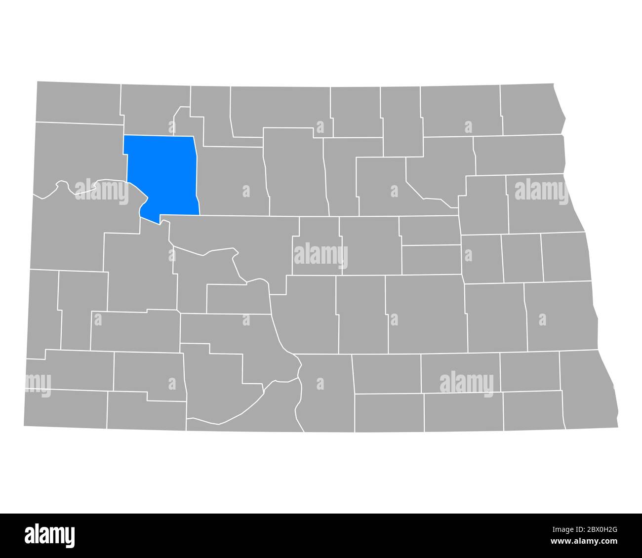 Map of Mountrail in North Dakota Stock Photo - Alamy