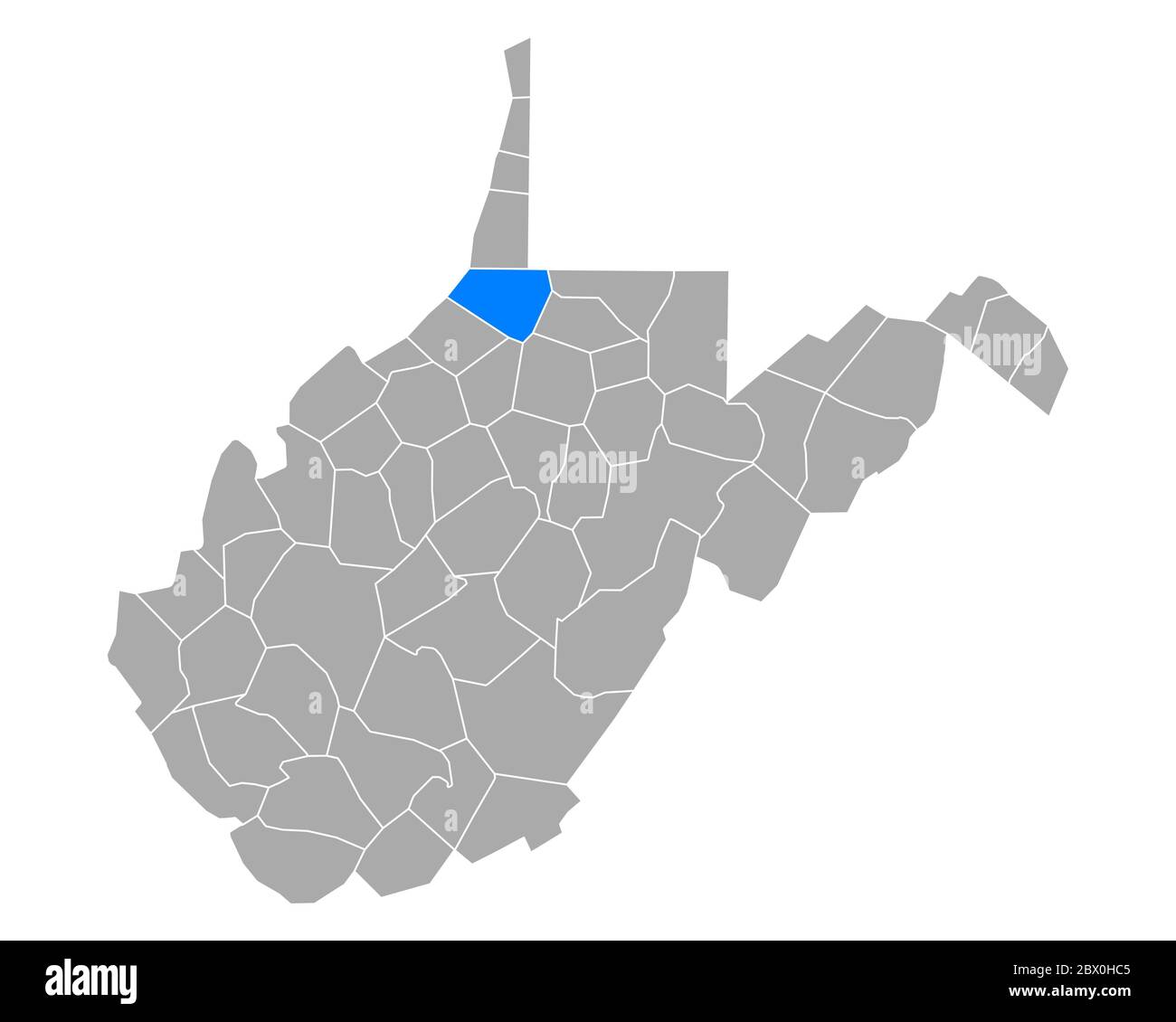 Map of Wetzel in West Virginia Stock Photo - Alamy