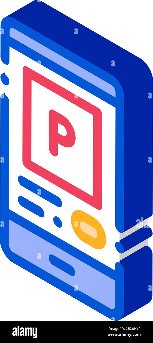 Parking Application in Phone isometric icon vector illustration Stock ...