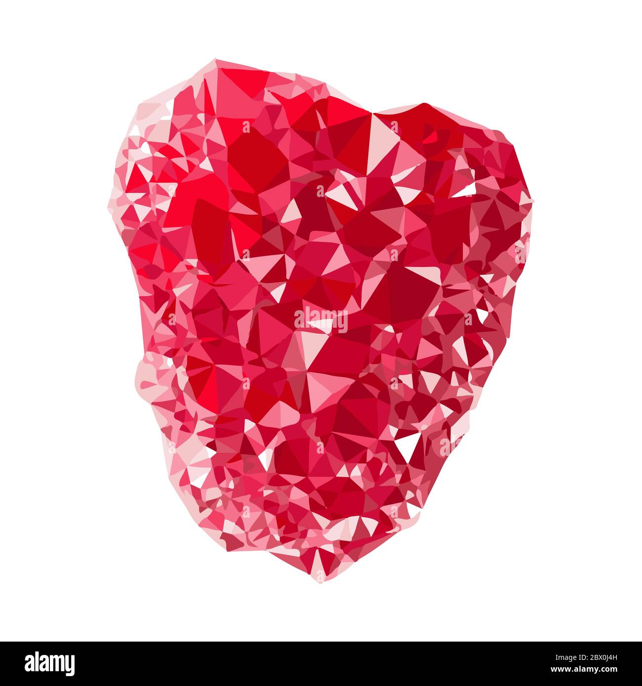 low poly art raspberry. Berry drawn by polygons. Vector illustration ...