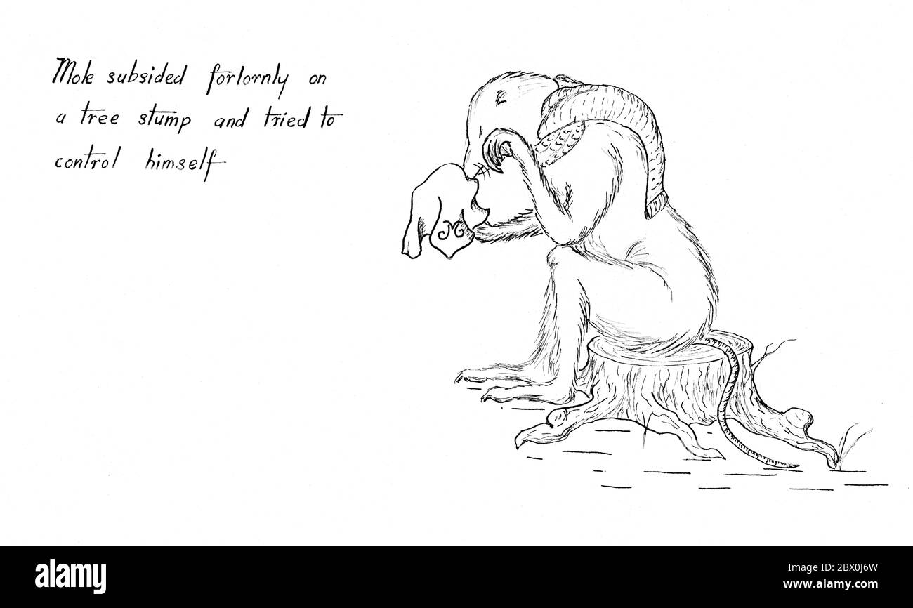 "The Mole subsided forlornly on a tree-stump and tried to control ...