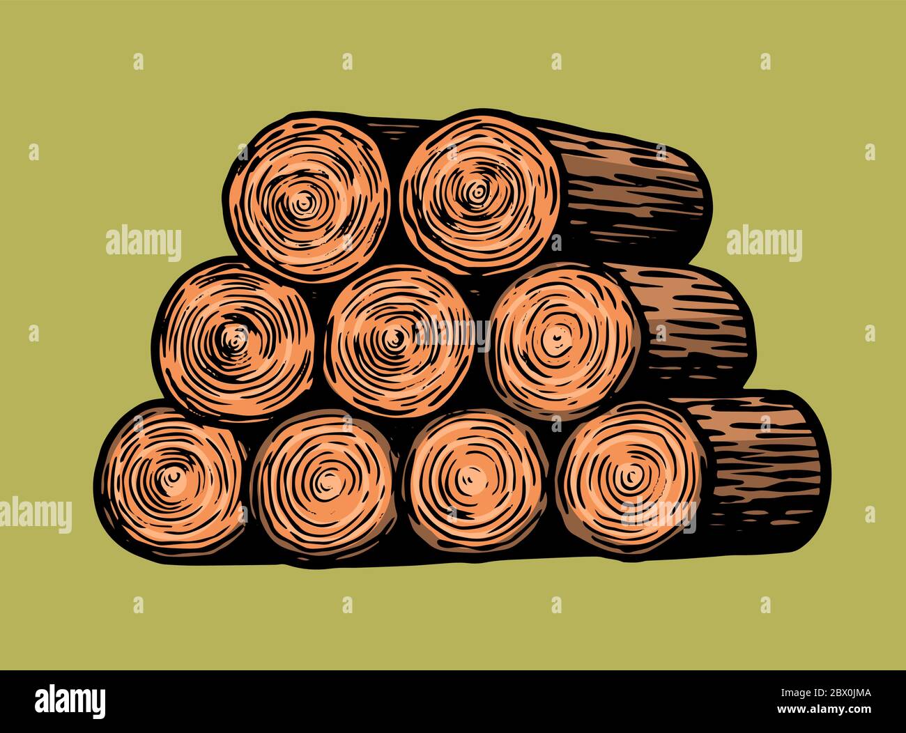 Timber wood stack pile stacked Stock Vector Images - Alamy
