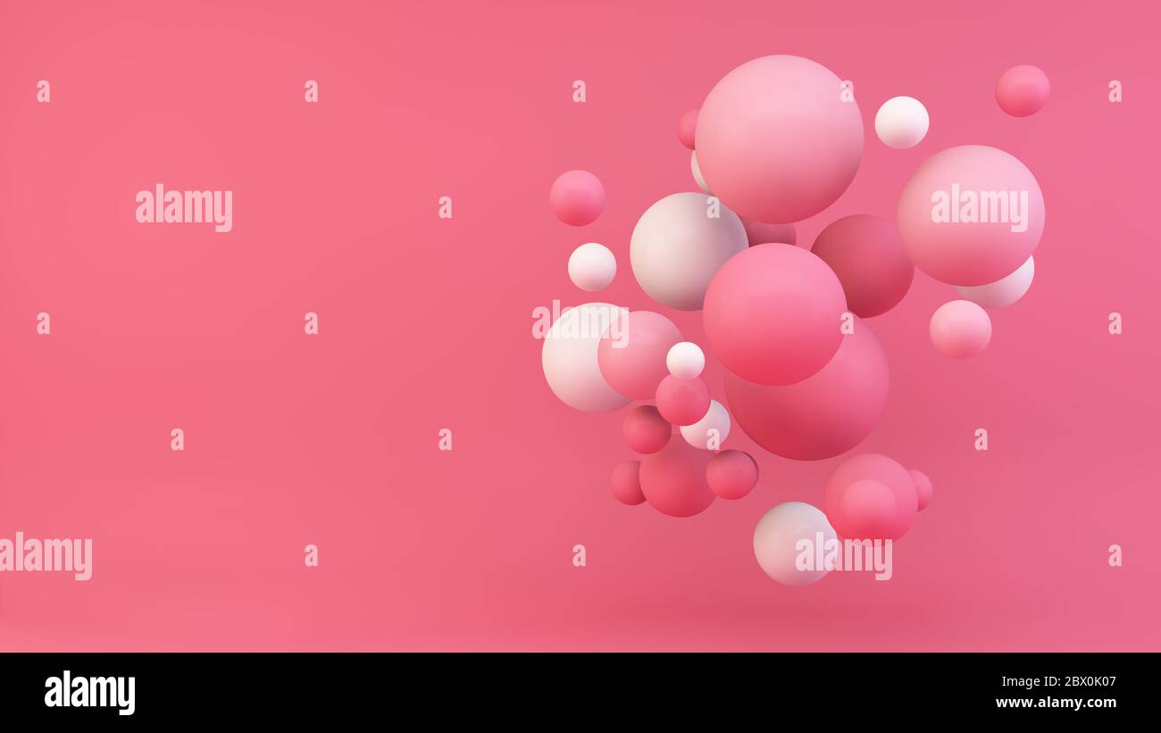 pink spheres background 3d rendering Stock Photo - Alamy