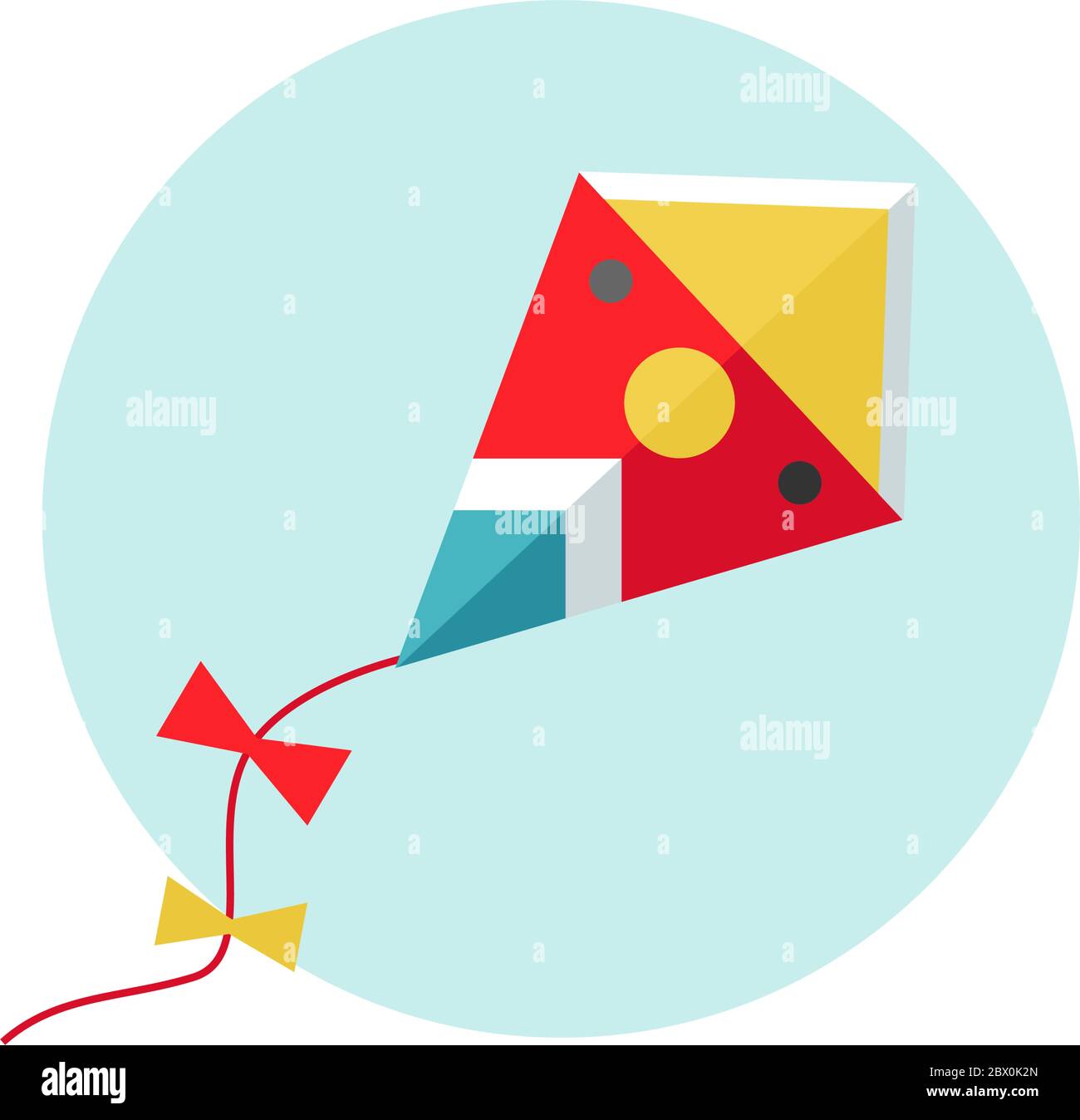 Children with kite illustration Cut Out Stock Images & Pictures - Alamy