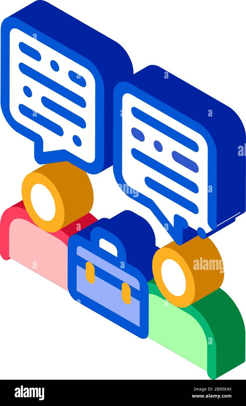 Deal Conversation of Two Businessmen isometric icon vector illustration ...