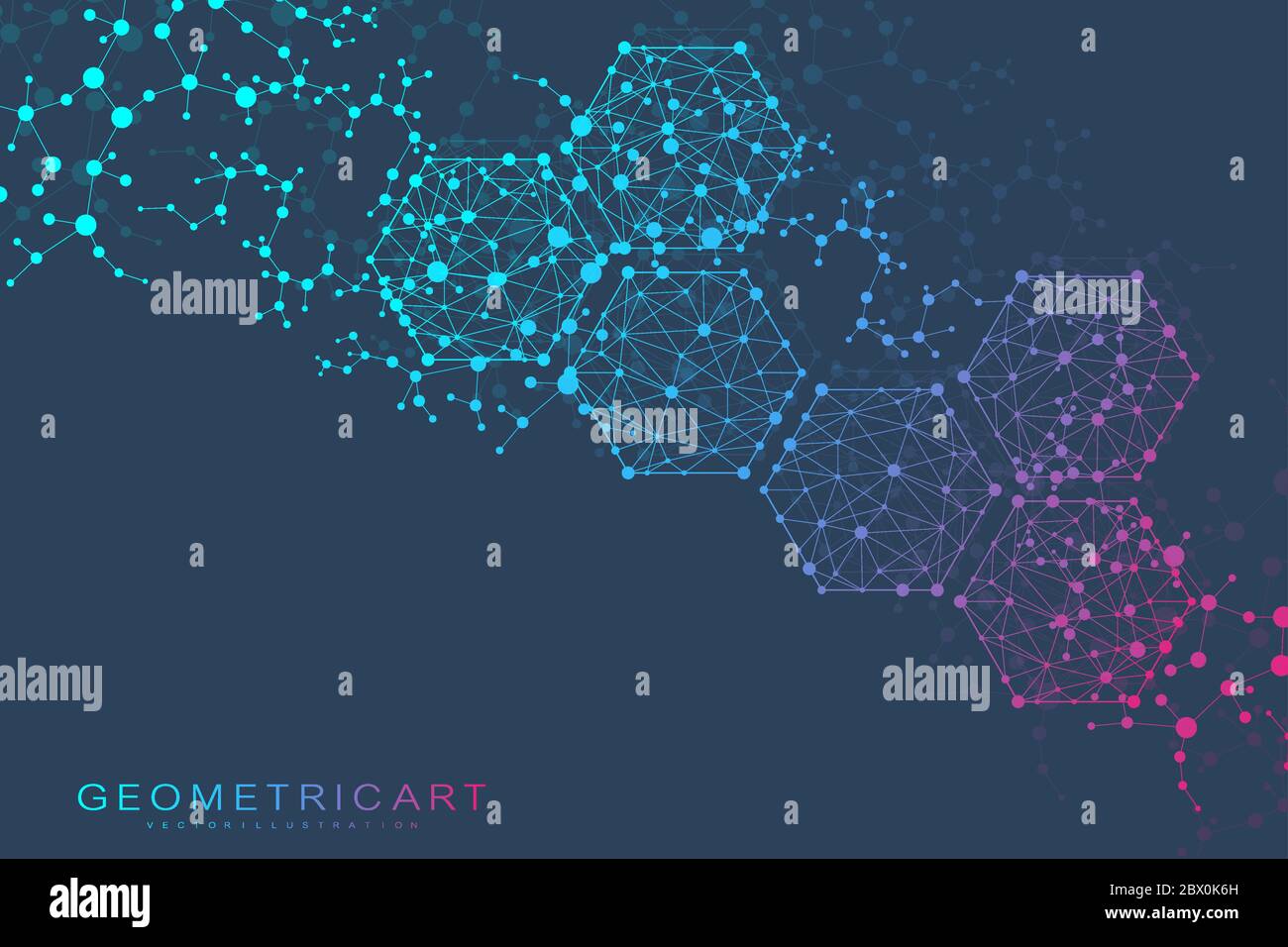 Hexagonal Abstract Background Big Data Visualization Global Network