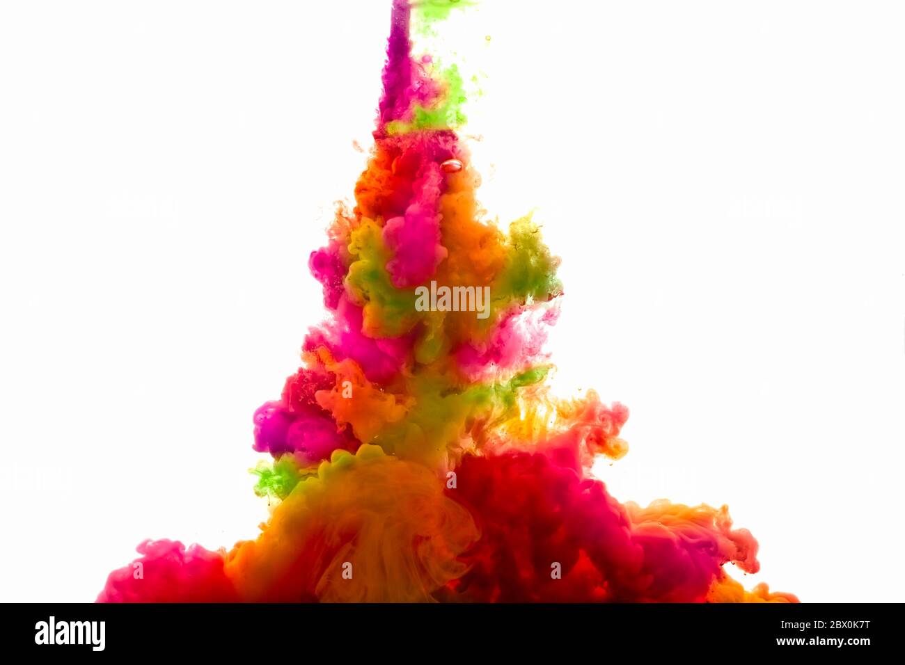 Ink in water isolated on white background. Rainbow of colors Stock ...