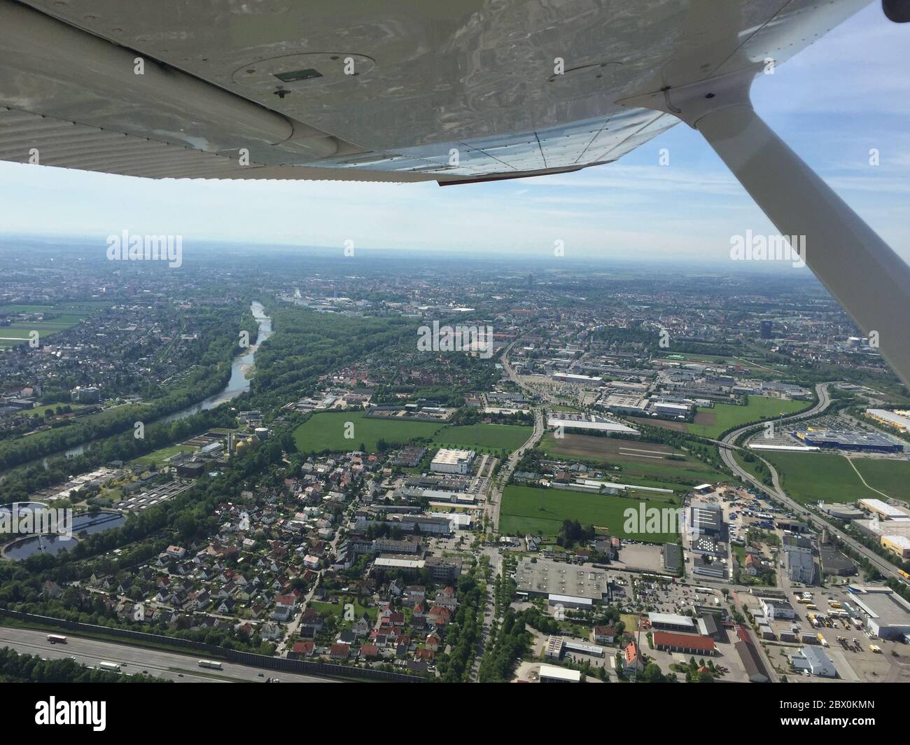 In a propeller plane across Bavaria in Germany Stock Photo - Alamy