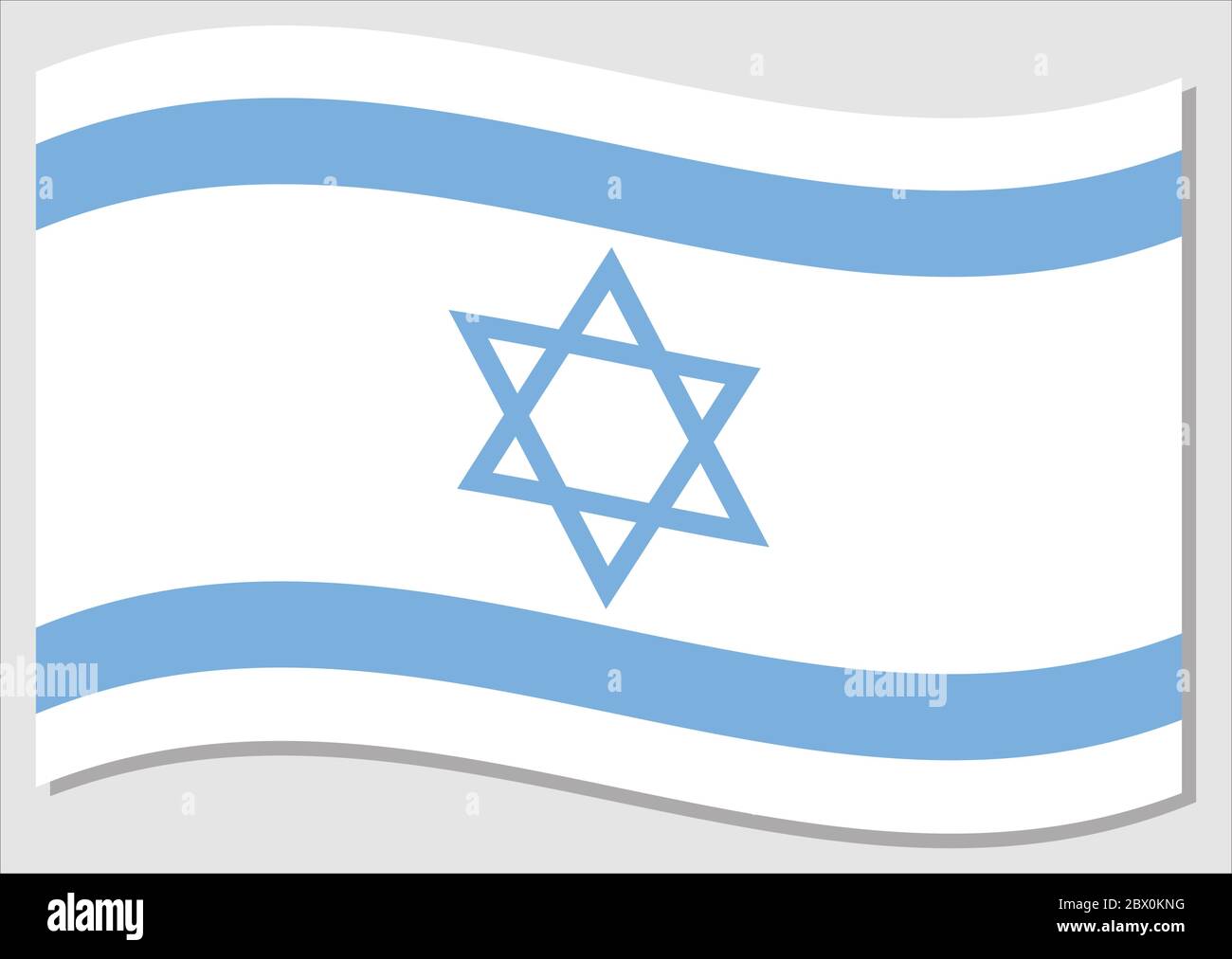 Waving flag of Israel vector graphic. Waving Israeli flag illustration ...
