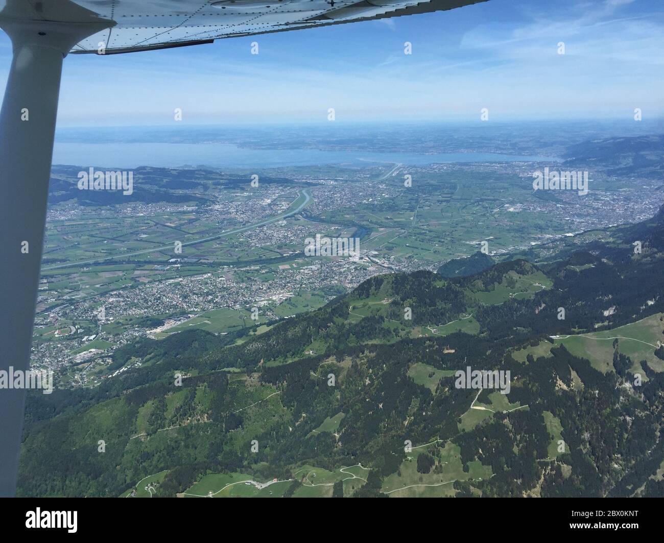 In a propeller plane across Bavaria in Germany Stock Photo - Alamy