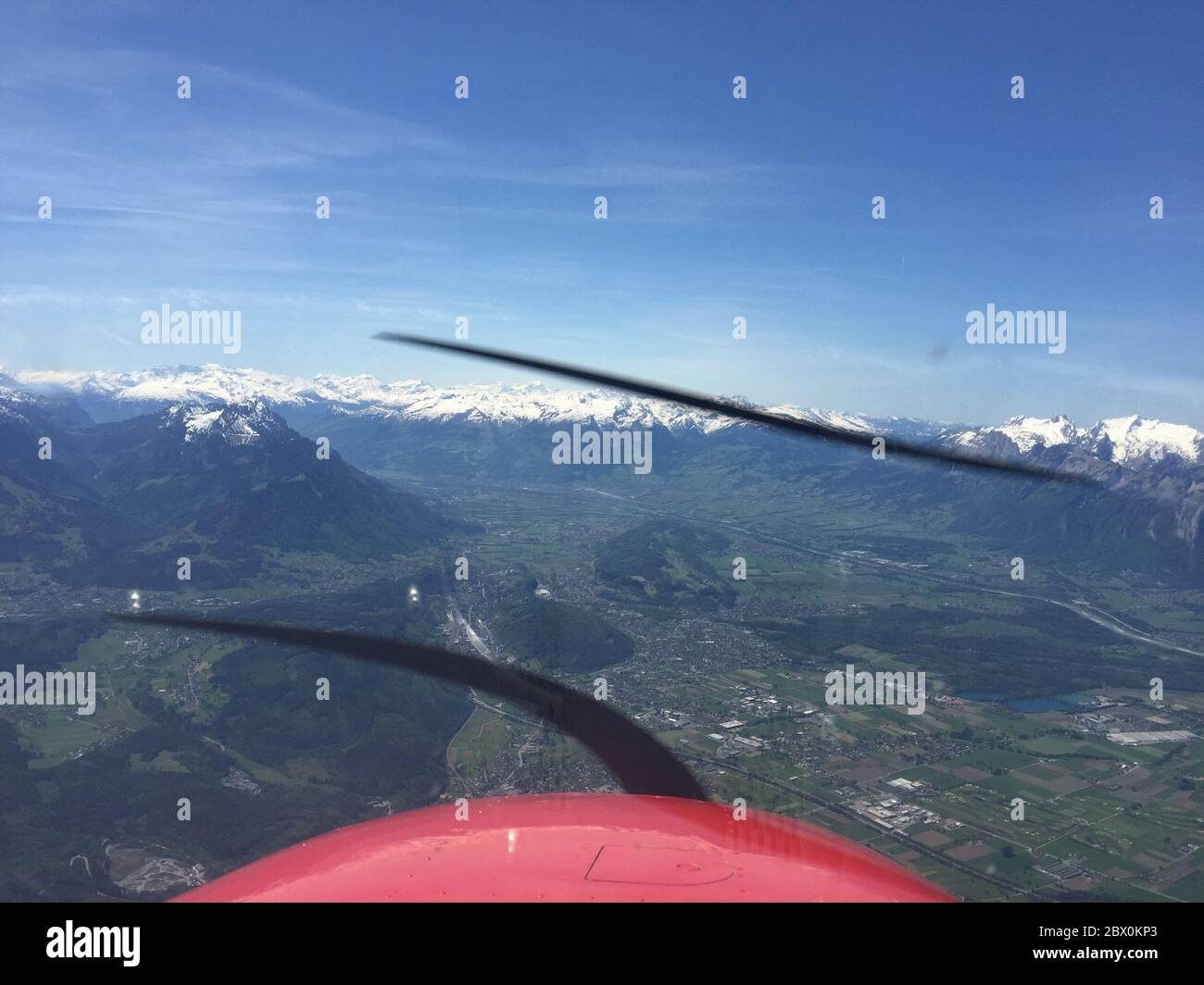 In a propeller plane across Bavaria in Germany Stock Photo - Alamy