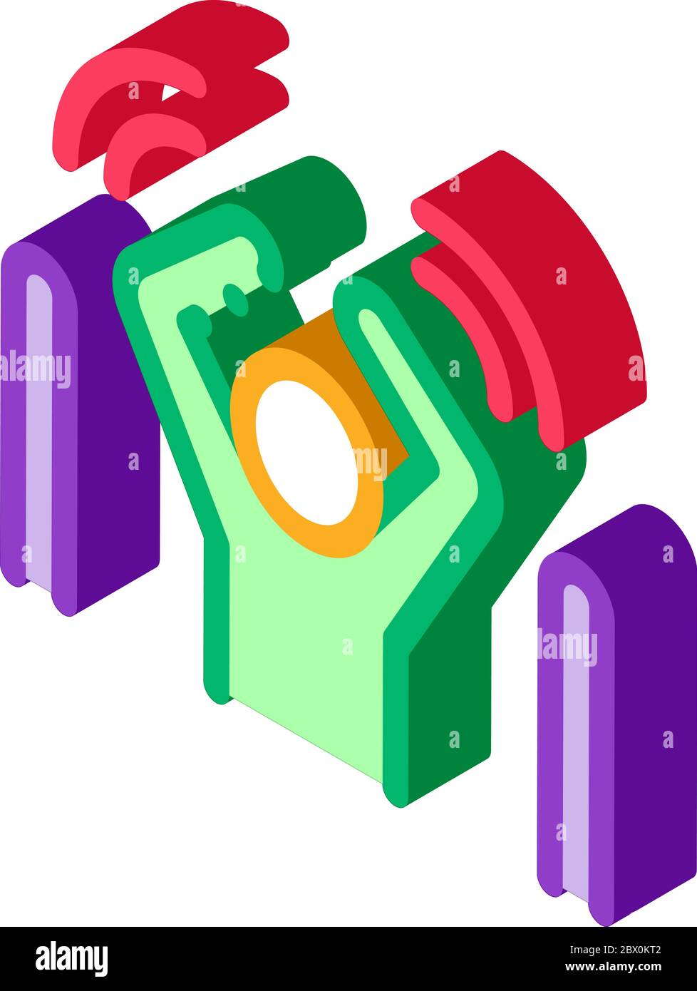 Man Not Passed Warning Signal Sensors isometric icon vector ...