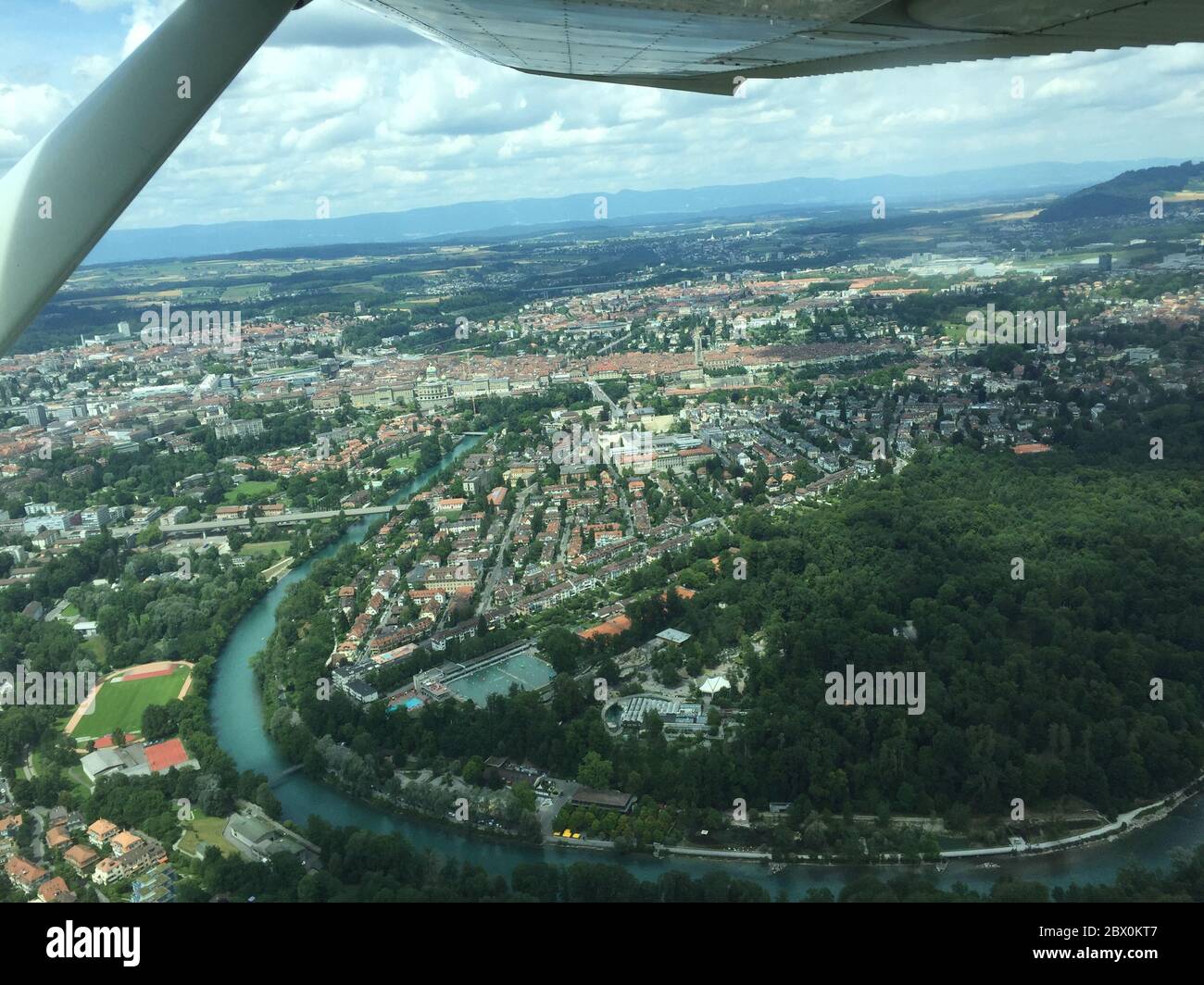 Switzerland cross country flight in a small airplane Stock Photo - Alamy