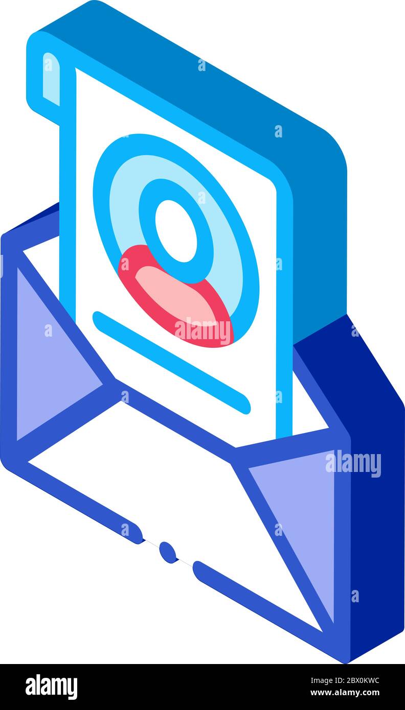 Envelope with Voter Information Sheet isometric icon vector ...