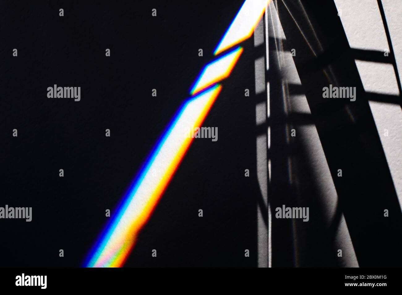 Black futuristic shadows and bright light refraction glow effect Stock ...