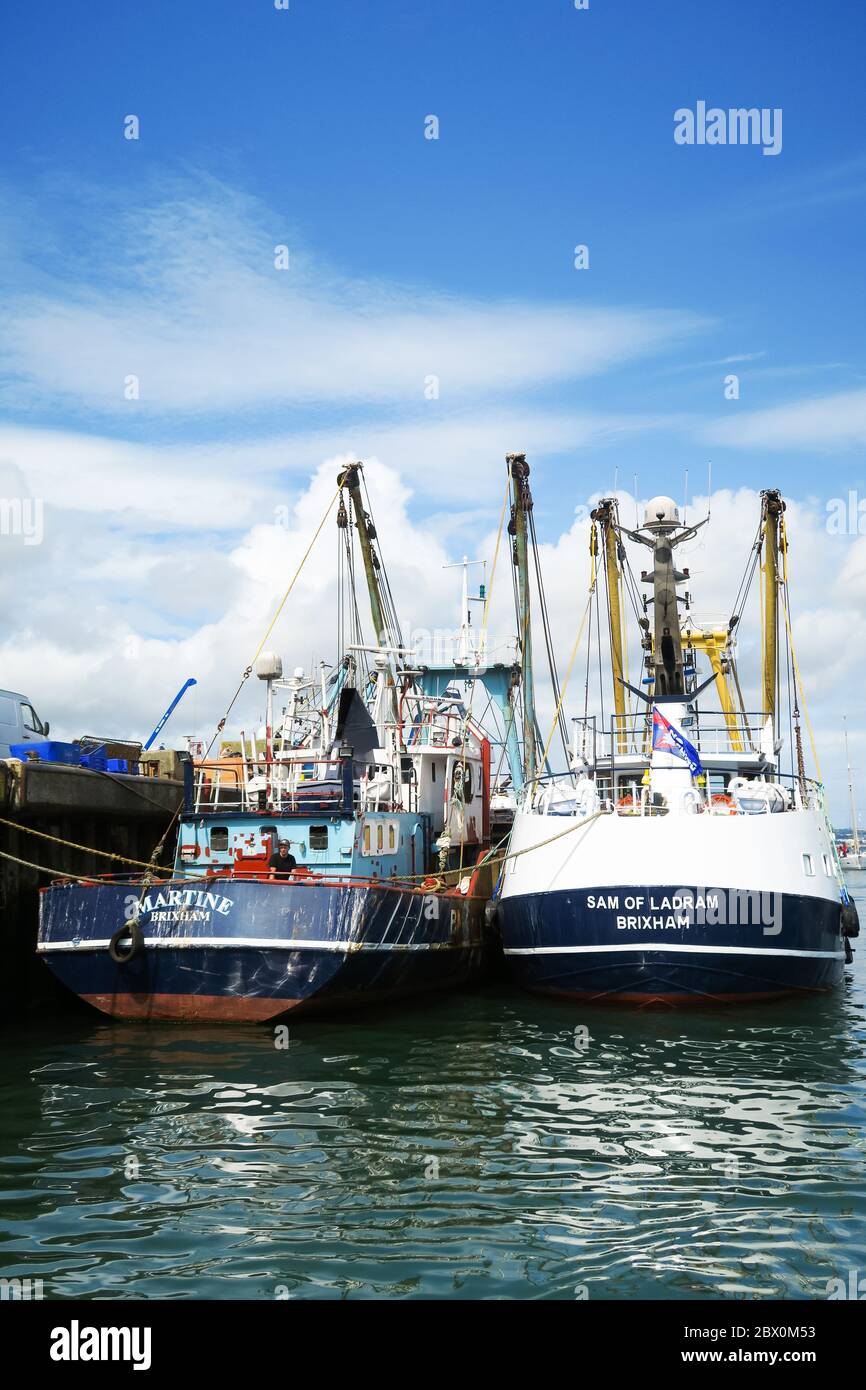 Fishing boats in Brixham, UK Stock Photo - Alamy
