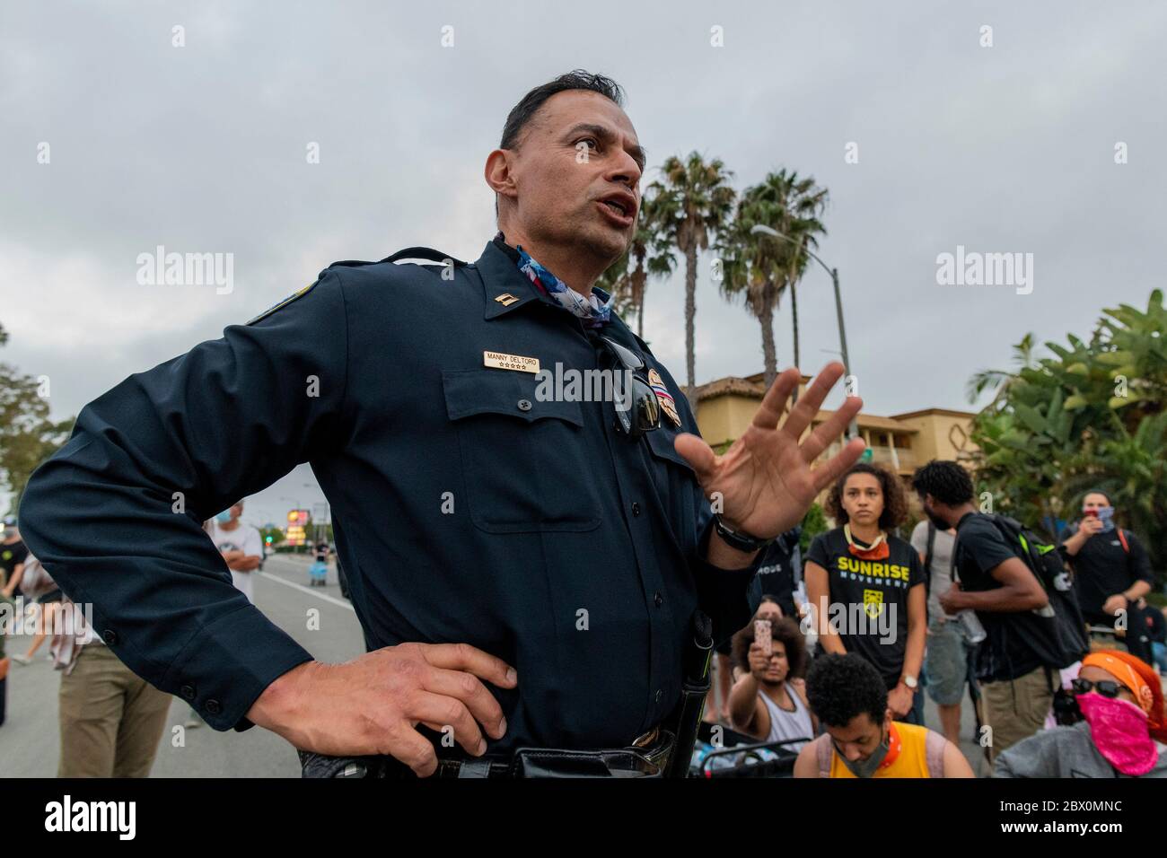 San Diego, California, USA. 3rd June, 2020. San Diego police captain ...
