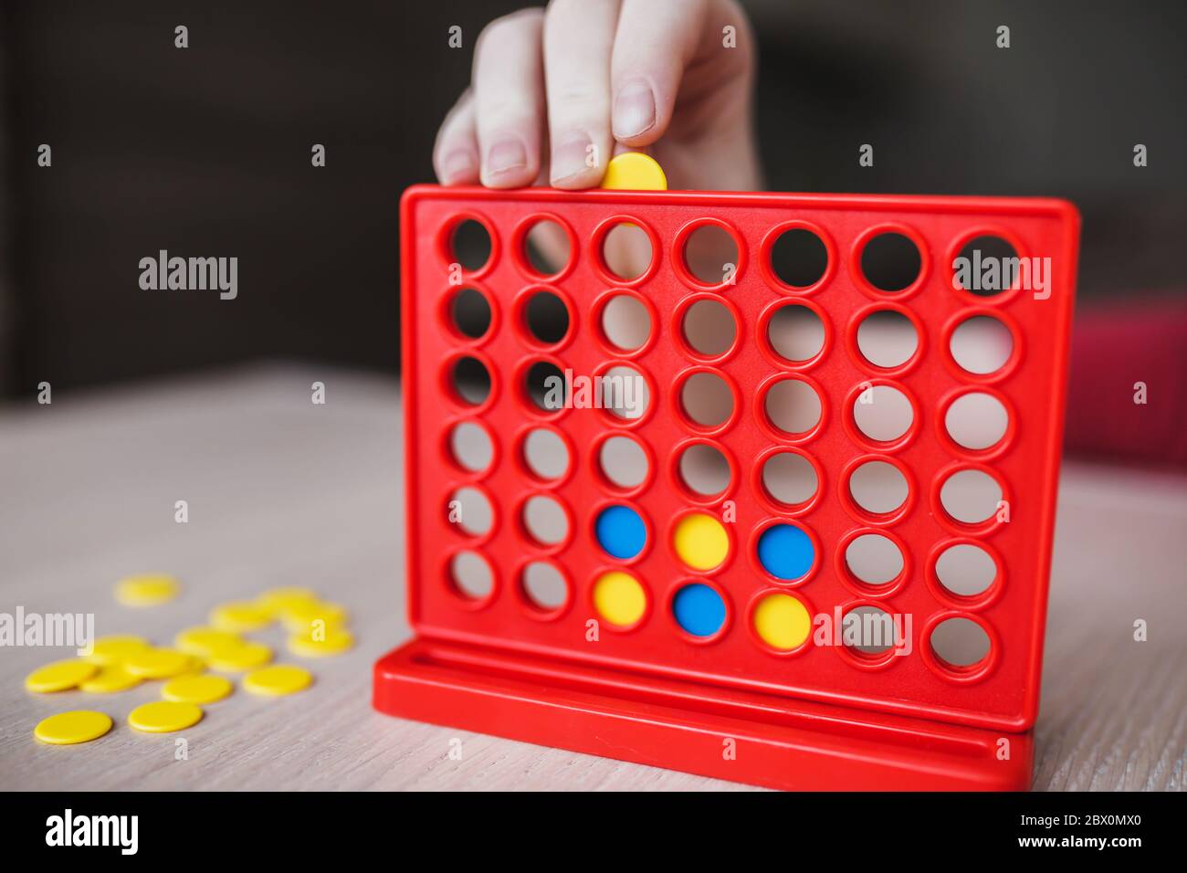 Children's board educational games - game four in a row - bingo Stock ...