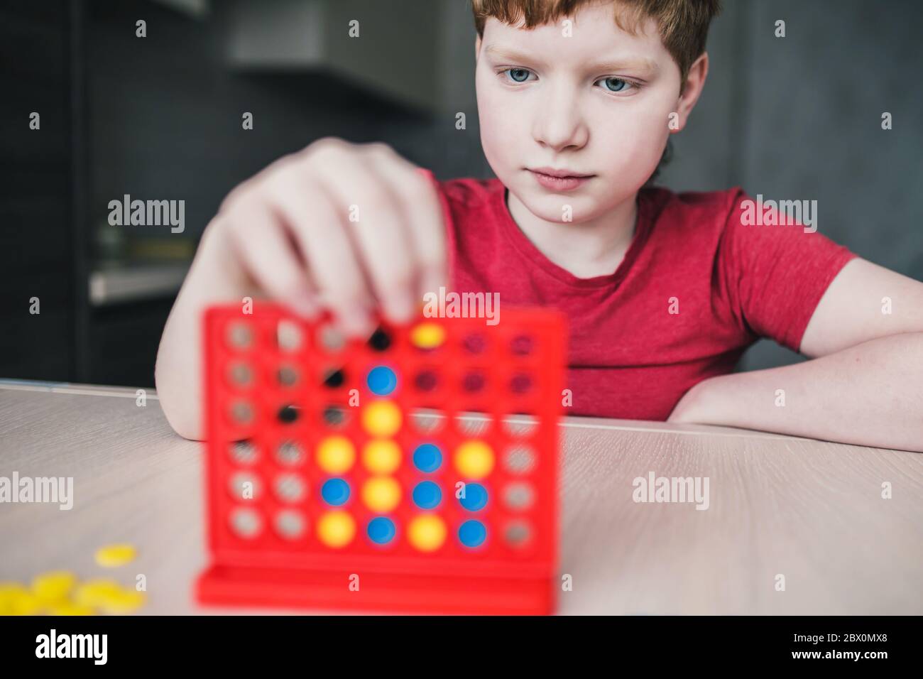 Children's board educational games - game four in a row - bingo Stock ...