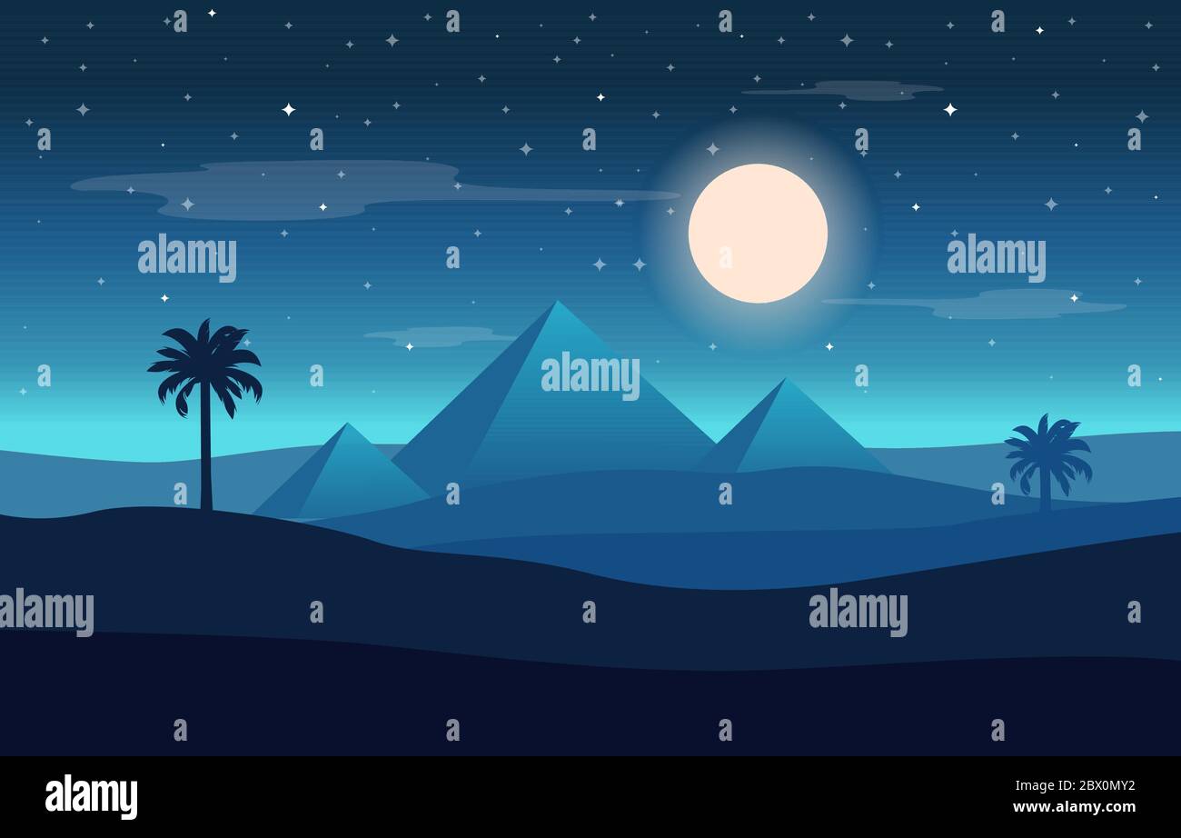 Egypt pyramid night Stock Vector Images - Alamy