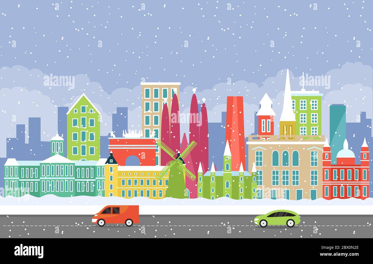 Winter in england Stock Vector Images - Alamy