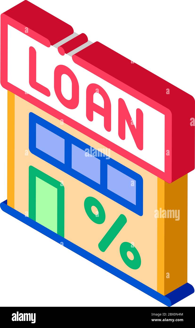 Loan Percent Building isometric icon vector illustration Stock Vector ...