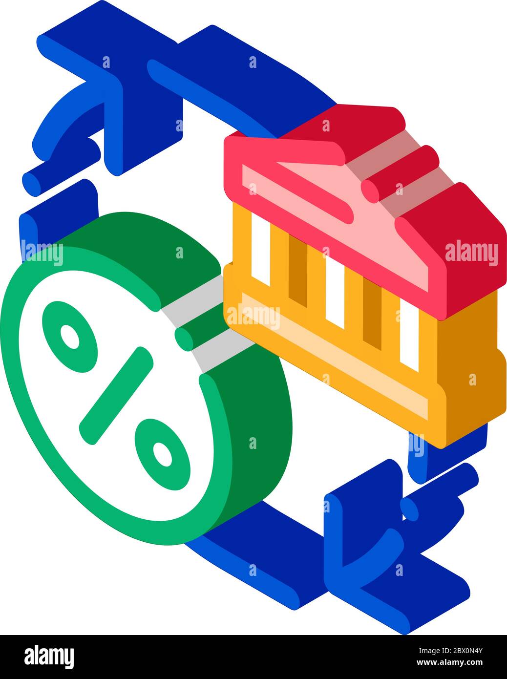 Credit Building Exhange isometric icon vector illustration Stock Vector ...