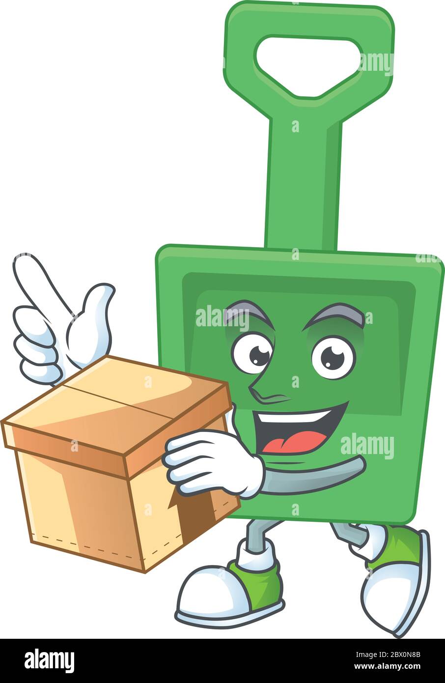 cartoon design style of green sand bucket having gift box Stock Vector ...