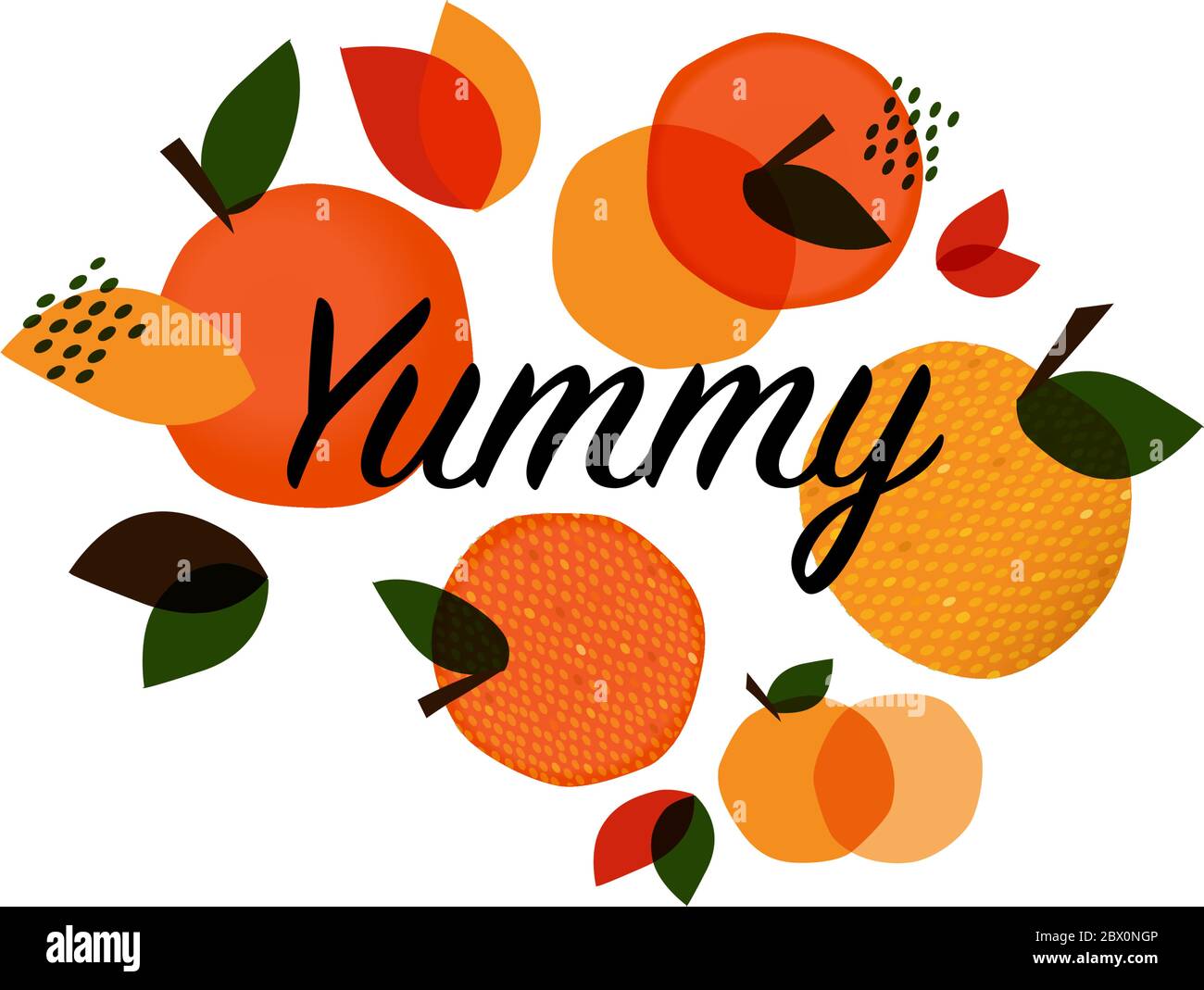 Yum text on fruit. Yummy concept design Stock Vector Image & Art - Alamy