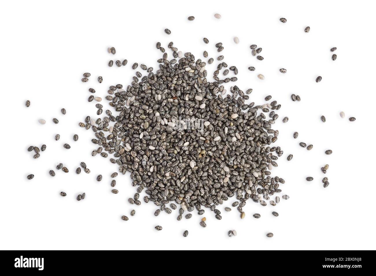Chia seeds isolated on white background with clipping path and full ...