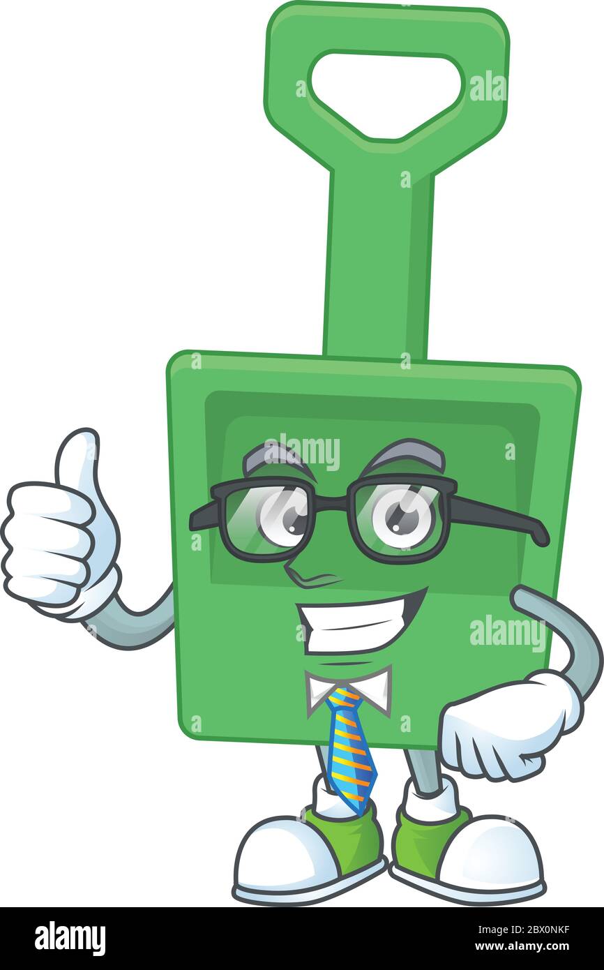 cartoon drawing concept of green sand bucket as a successful ...